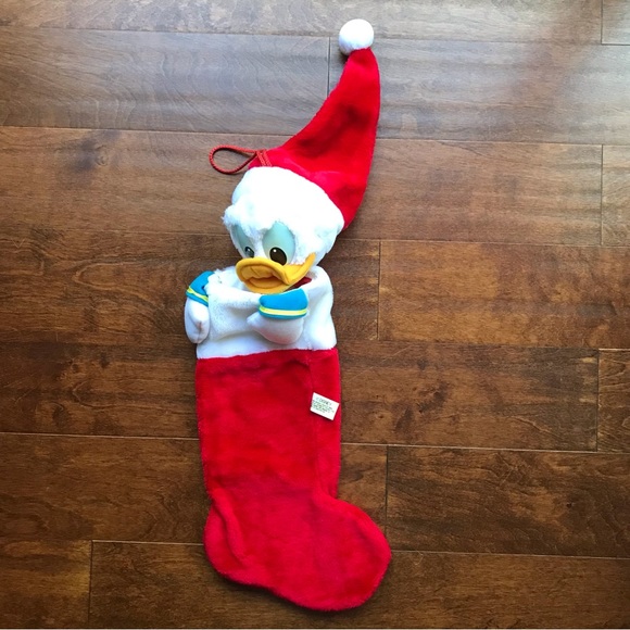 Disney | Holiday | Vintage Disney Donald Duck Christmas Stocking Fuzzy ...